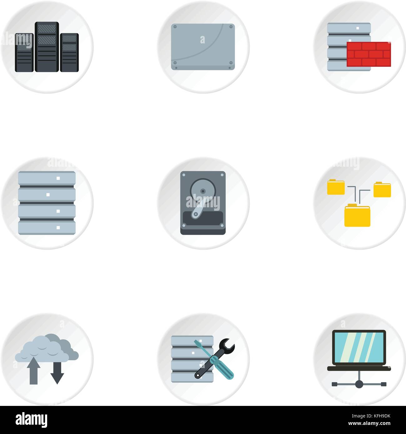 Computer repair icons set, flat style Stock Vector Image & Art - Alamy