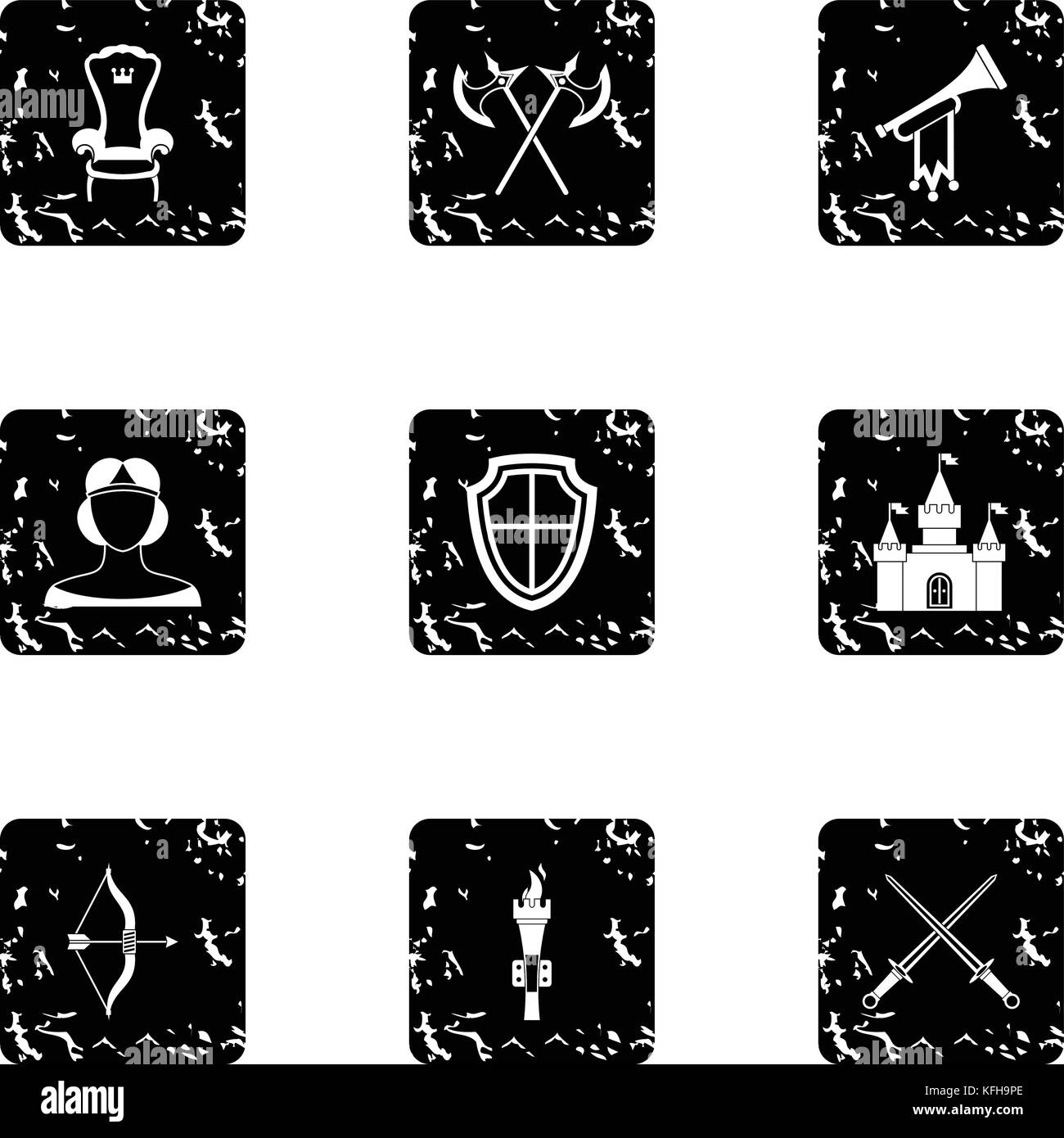 Medieval knight icons set, grunge style Stock Vector Image & Art - Alamy