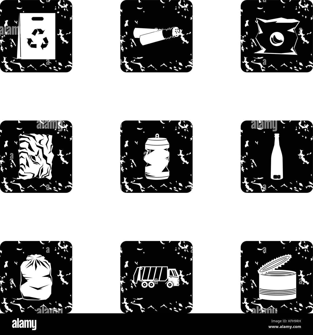 Types of waste icons set, grunge style Stock Vector Image & Art - Alamy