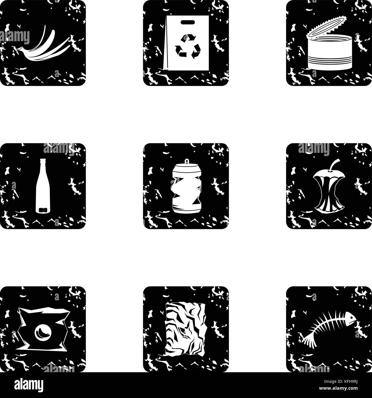 Rubbish icons set, grunge style Stock Vector Image & Art - Alamy