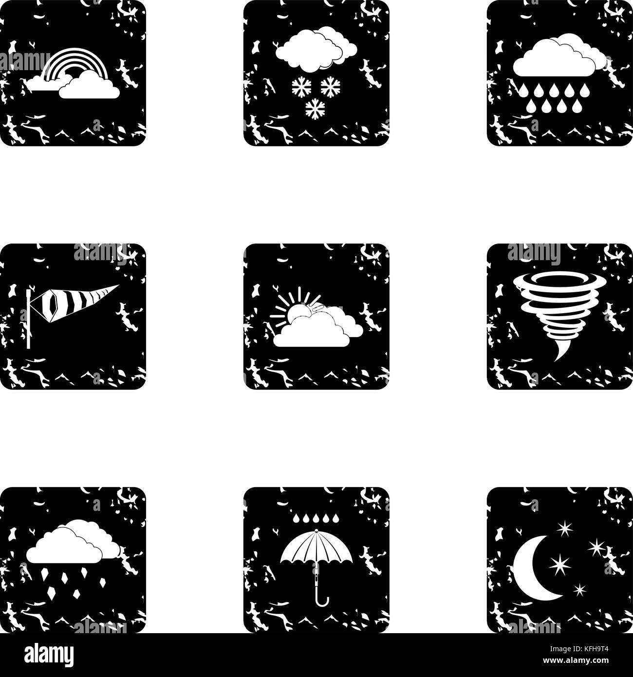 Air temperature icons set, grunge style Stock Vector Image & Art - Alamy