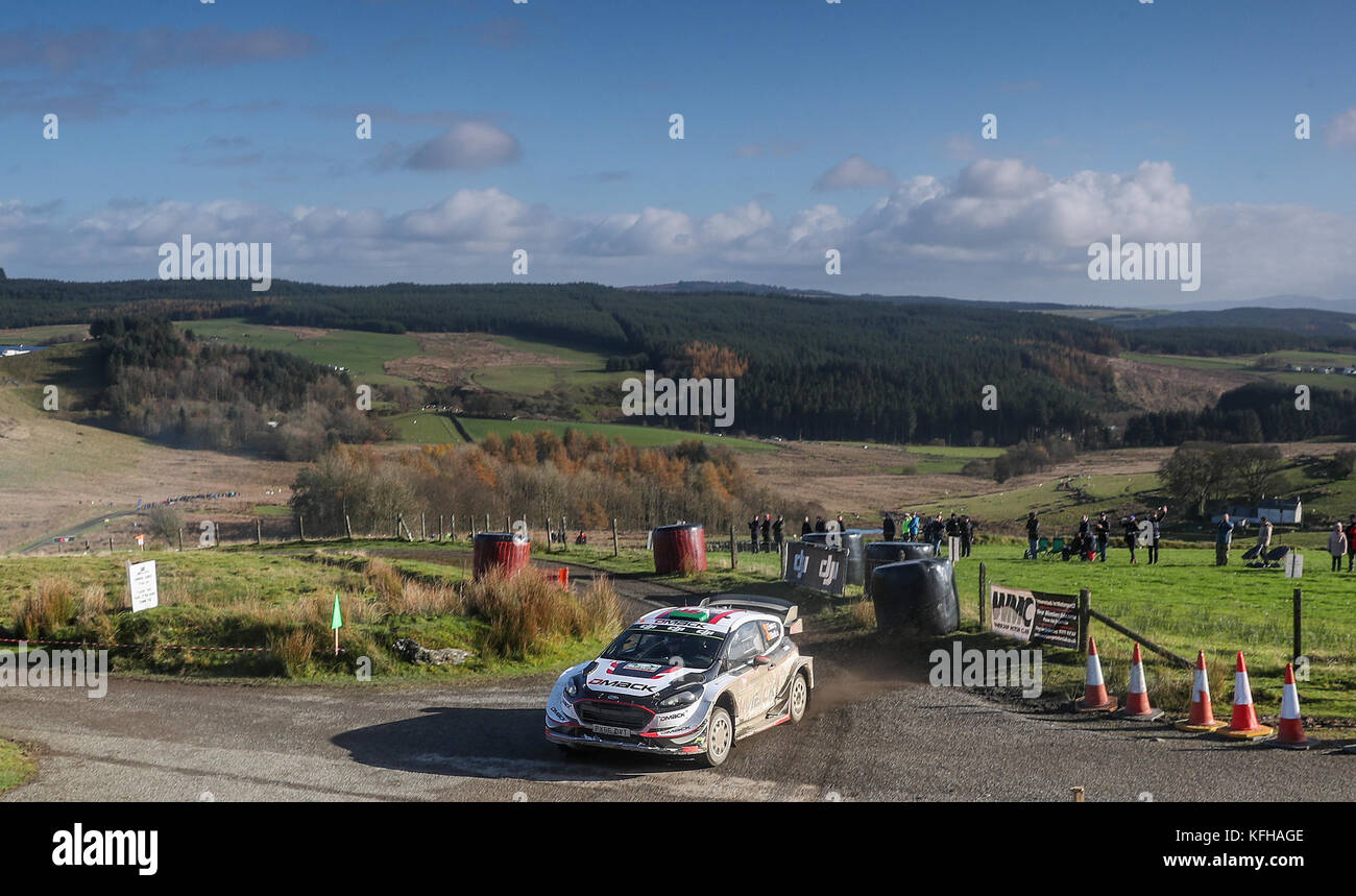 Elfyn Evans of Great Britain and M-Sport World Rally Team drives with ...