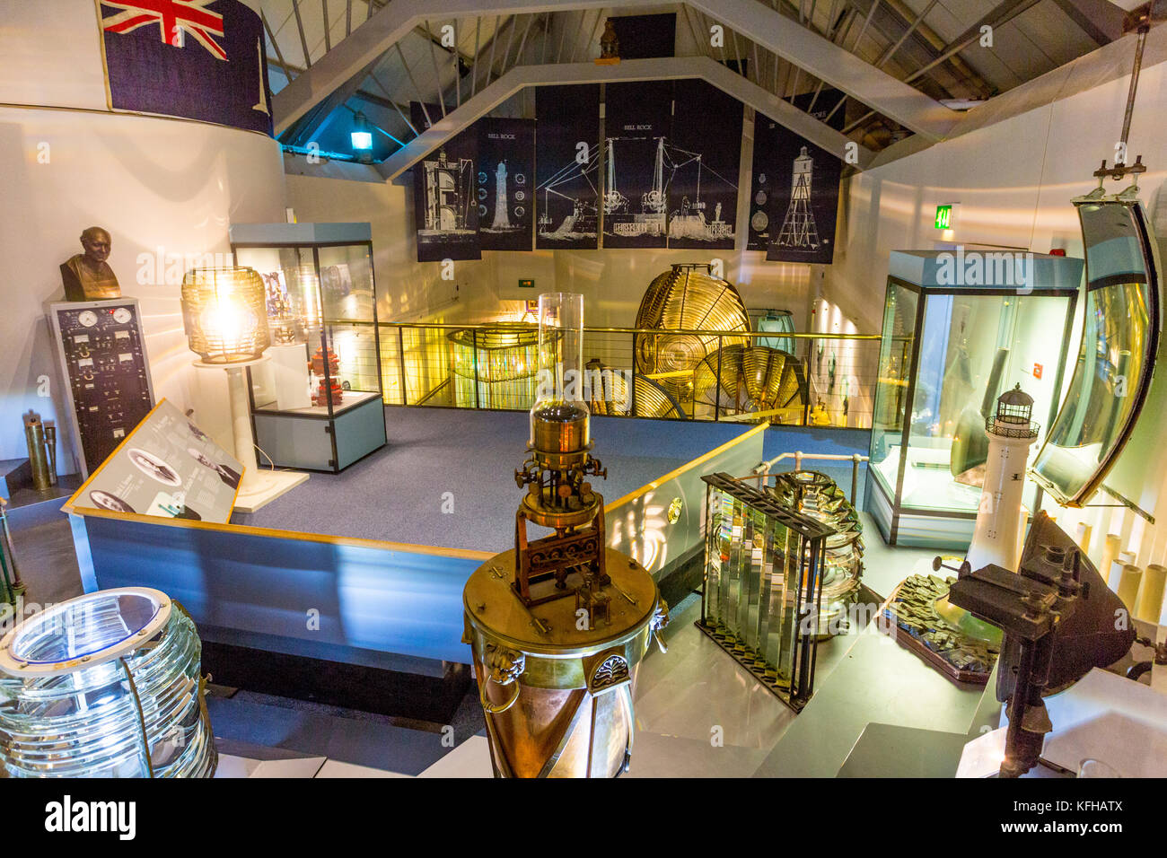 A display of lighthouse models and artefacts in the Museum of Scottish ...