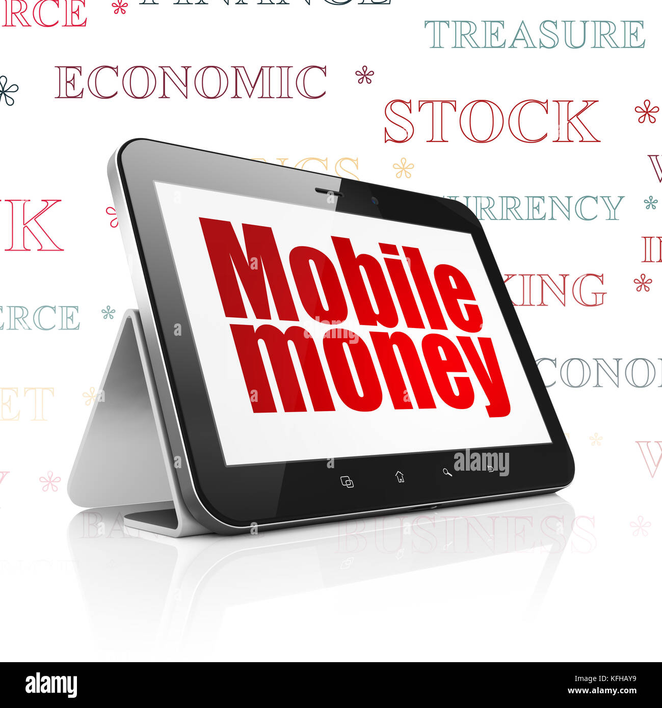 Banking concept: Tablet Computer with Mobile Money on display Stock ...