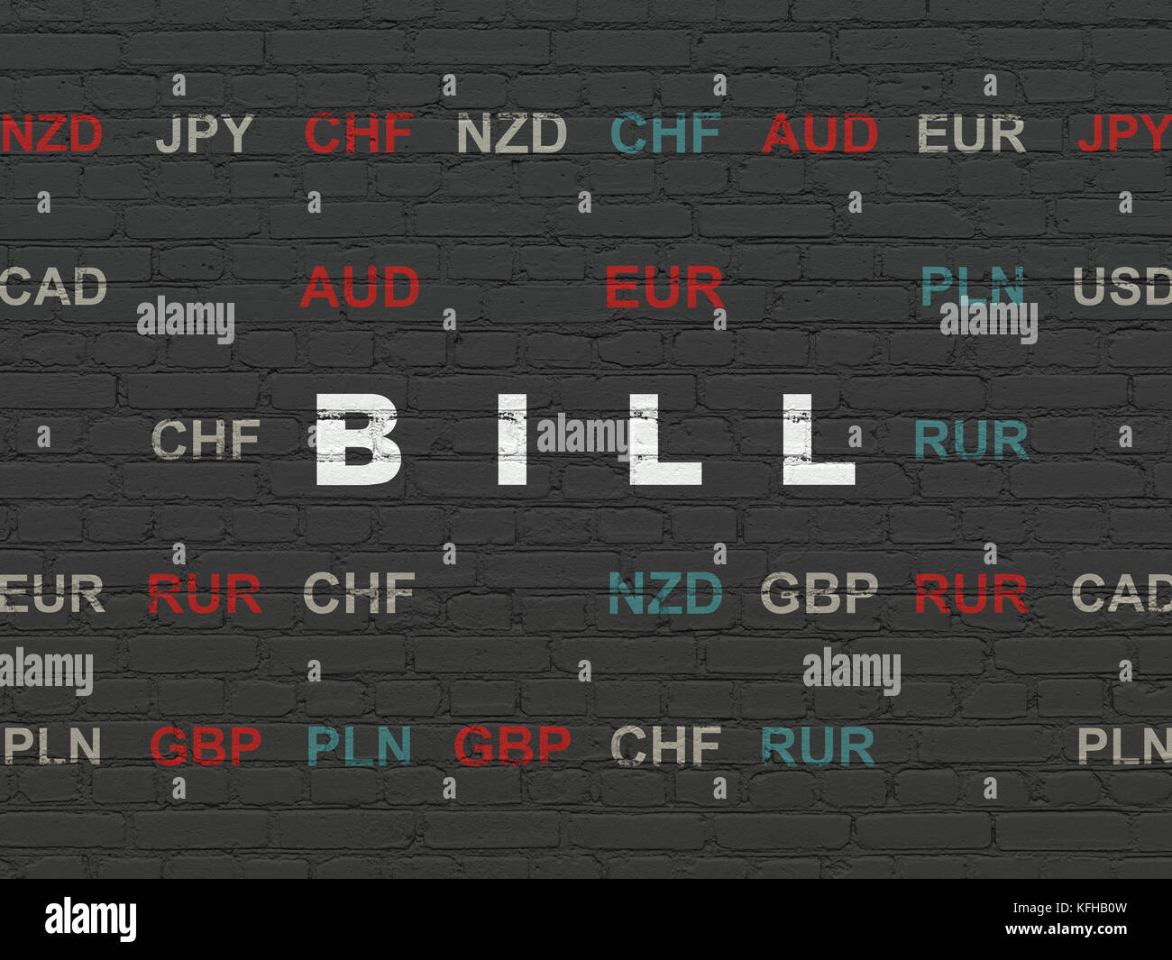 Banking concept: Bill on wall background Stock Photo - Alamy