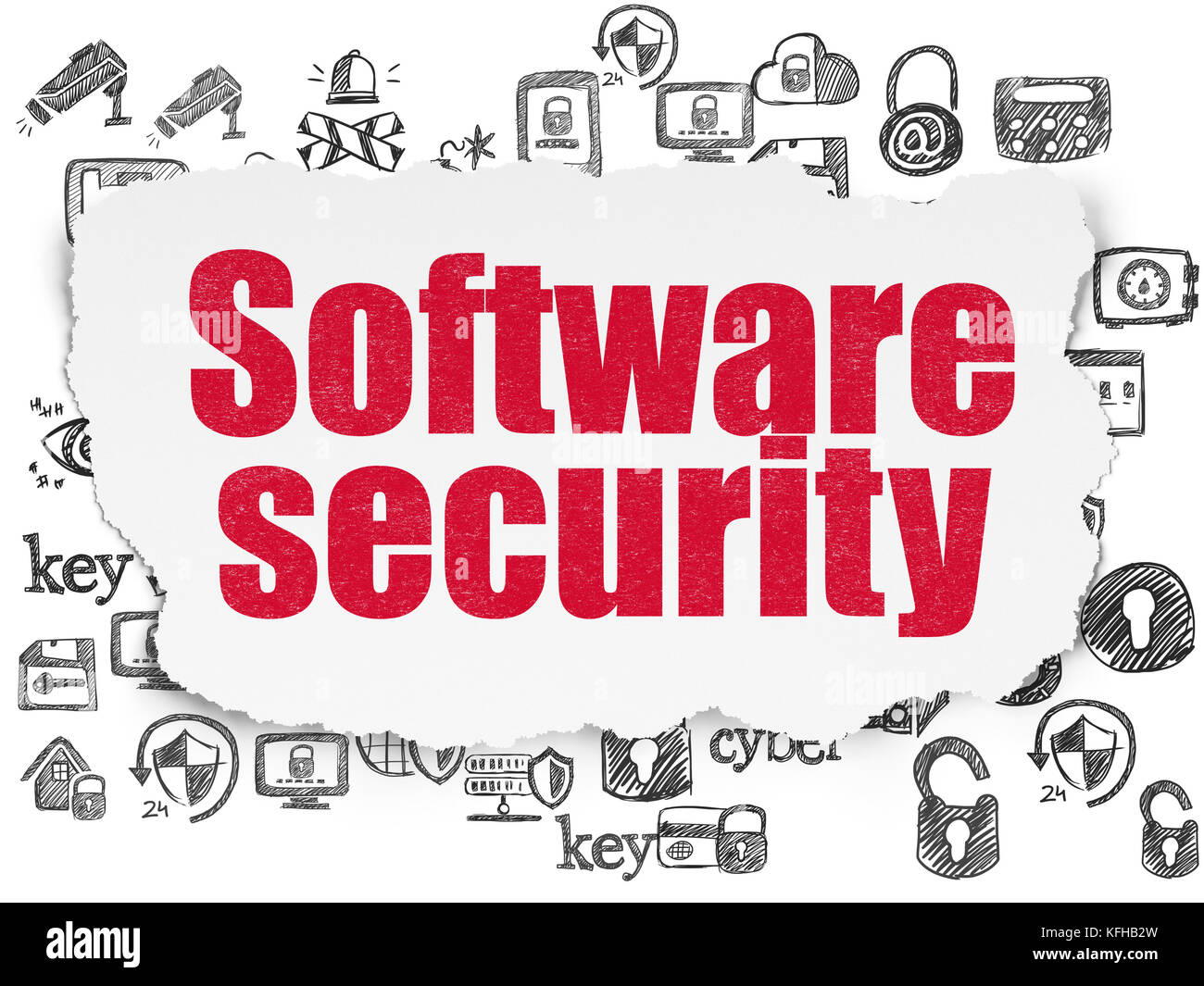 Privacy concept: Software Security on Torn Paper background Stock Photo ...