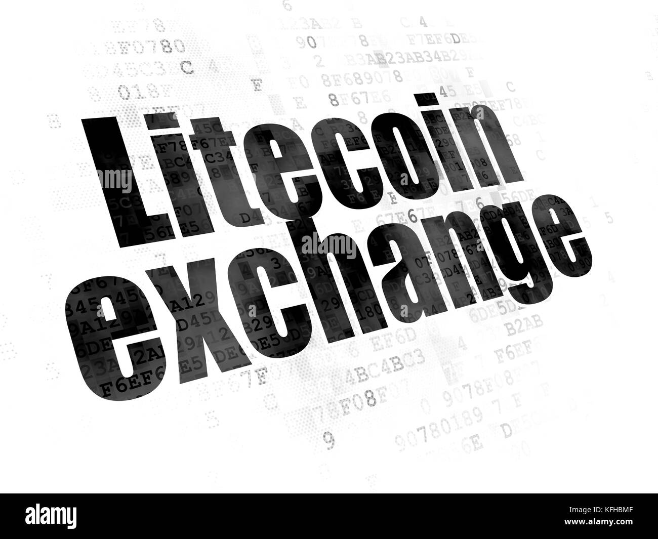 Blockchain concept: Litecoin Exchange on Digital background Stock Photo ...