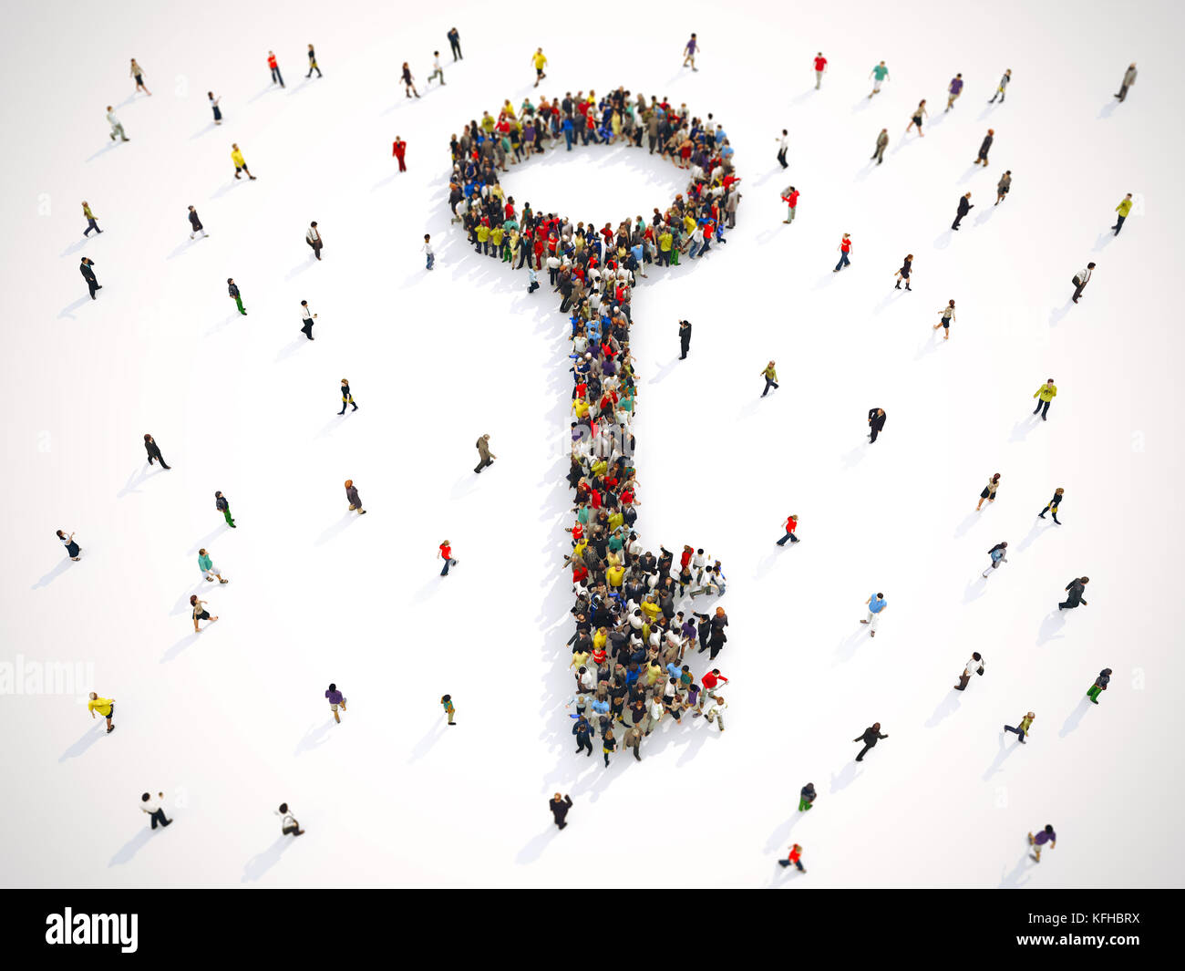 3D Rendering of people forms a key Stock Photo - Alamy
