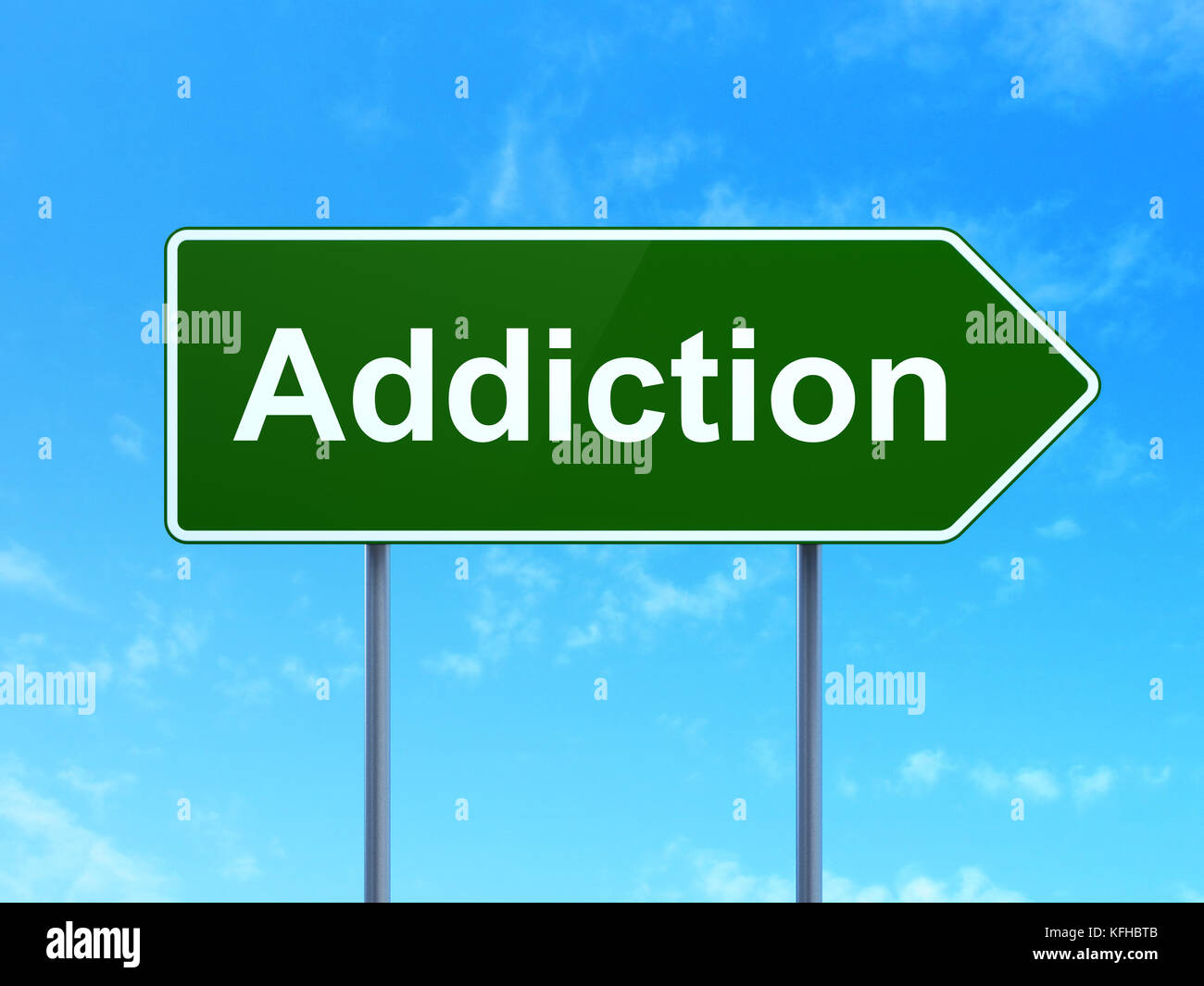 Healthcare concept: Addiction on road sign background Stock Photo - Alamy