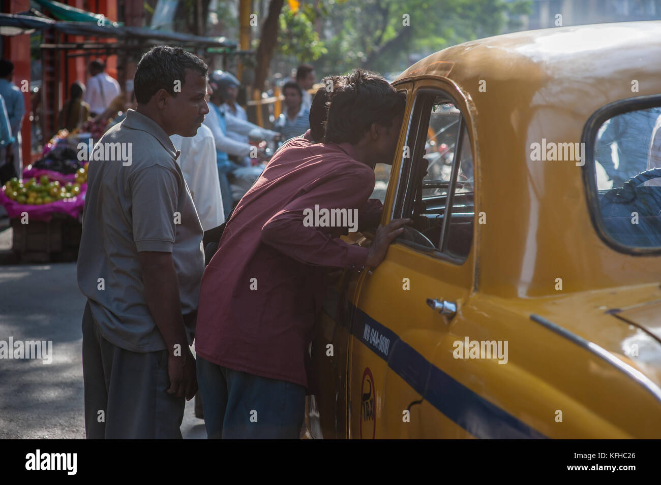 Asking for a taxi ride Stock Photo - Alamy