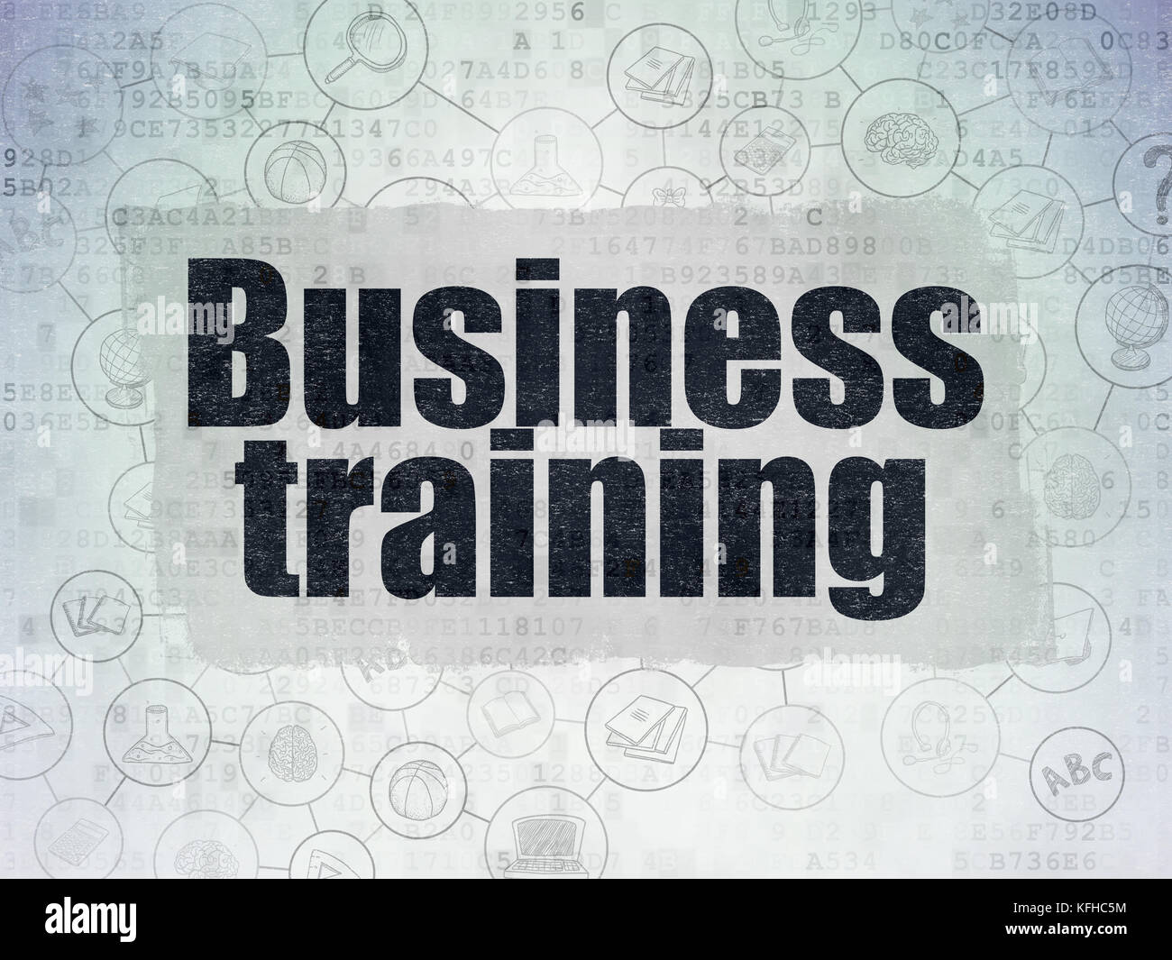 Learning concept: Business Training on Digital Data Paper background ...