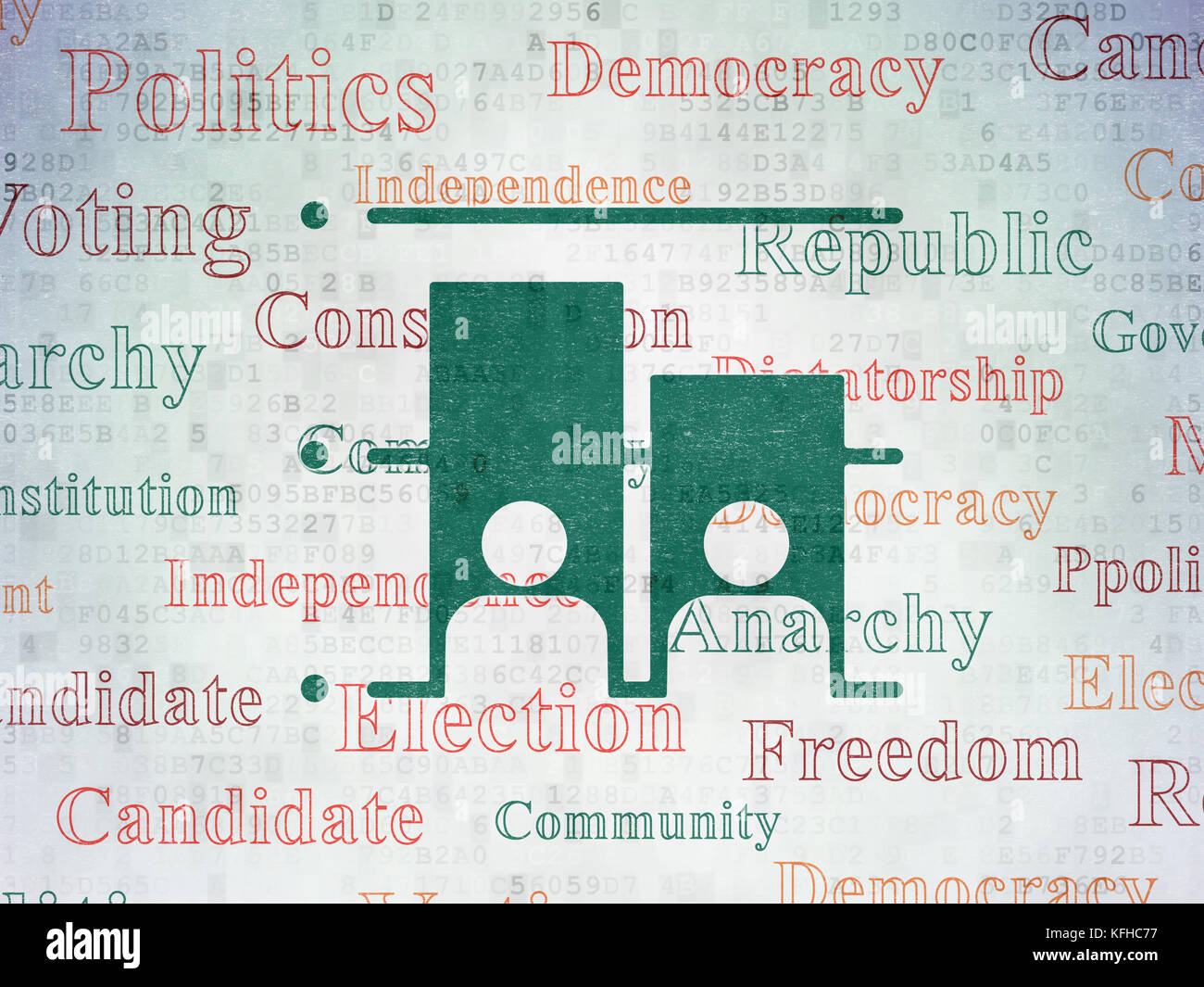 Politics concept: Election on Digital Data Paper background Stock Photo ...