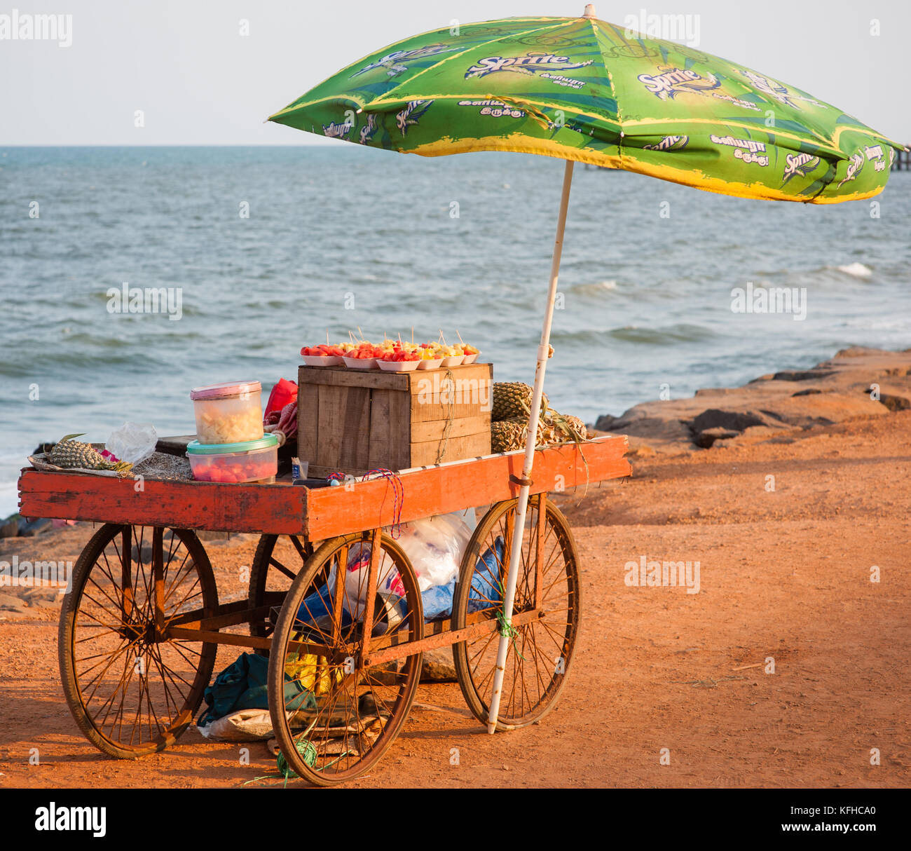 Food Cart by the Sea Stock Photo - Alamy