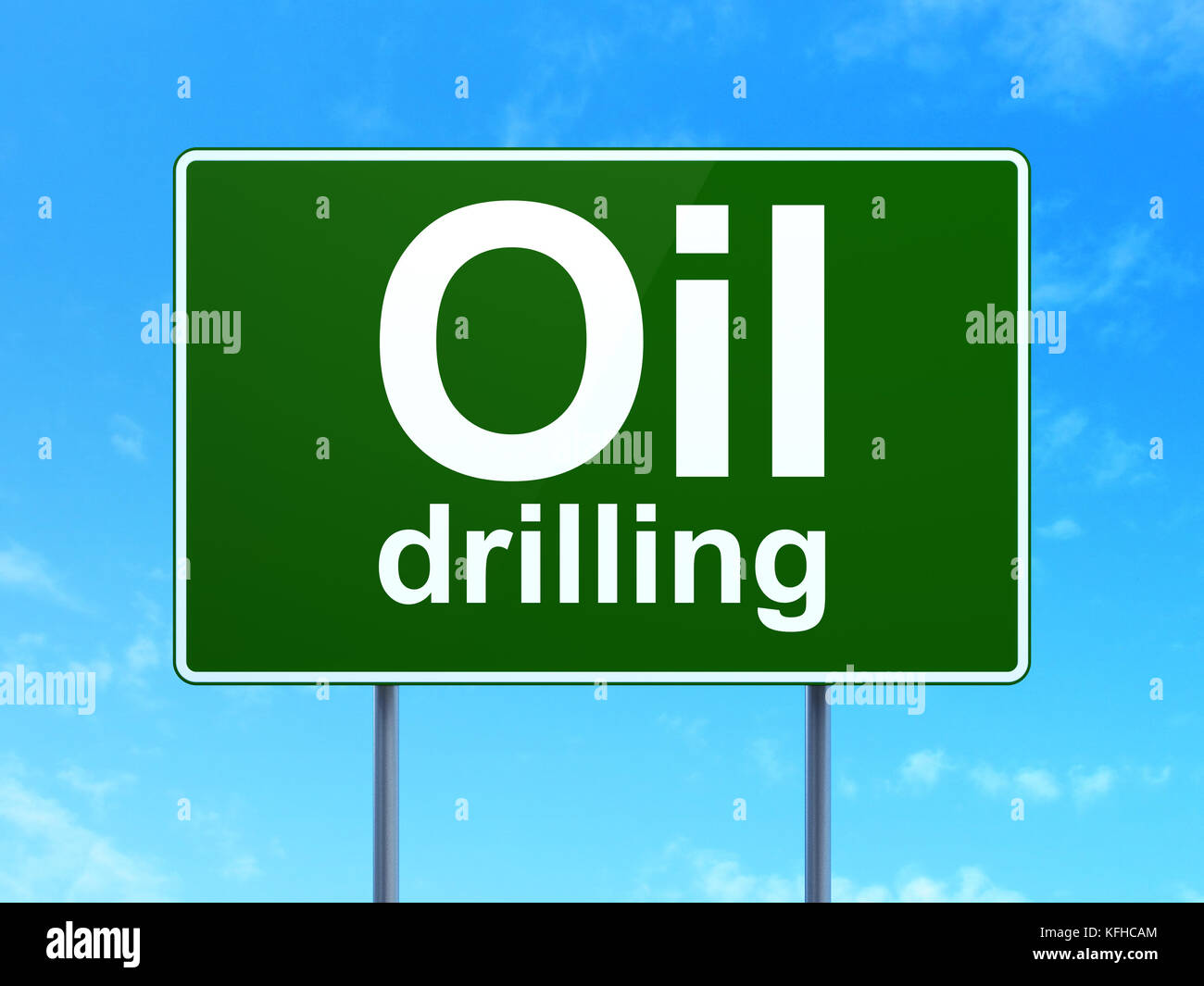 Manufacuring concept: Oil Drilling on road sign background Stock Photo ...