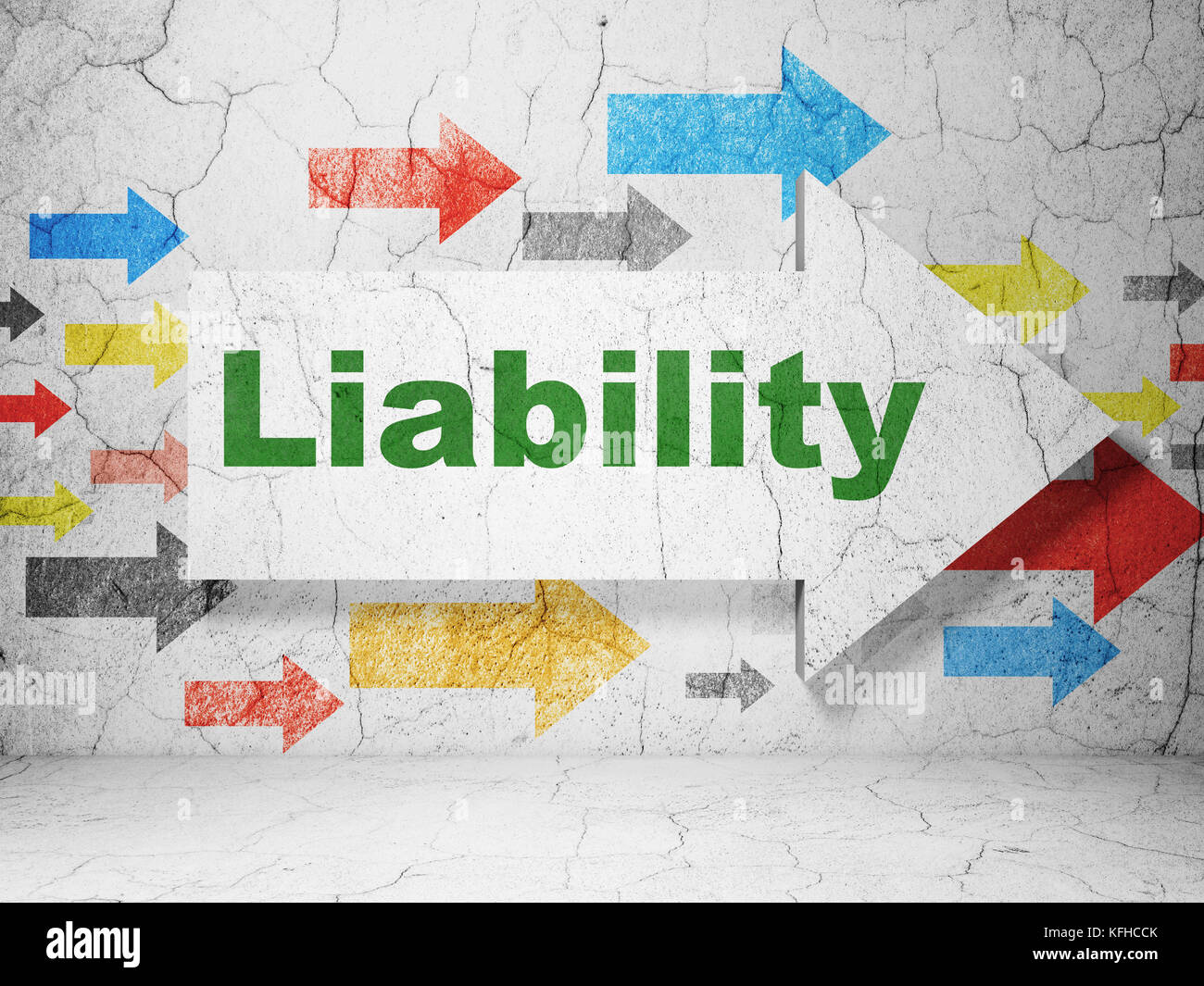 Insurance concept: arrow with Liability on grunge wall background Stock ...