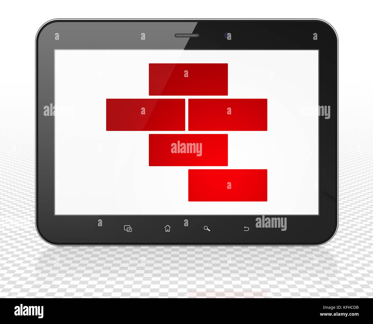 Constructing concept: Tablet Pc Computer with Bricks on display Stock ...
