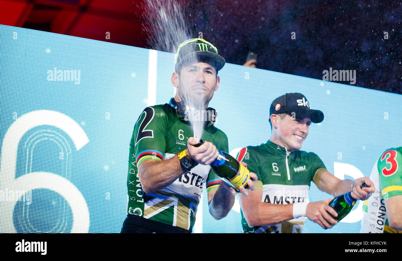 Great Britain's Mark Cavendish (left) and Peter Kennaugh celebrate with ...