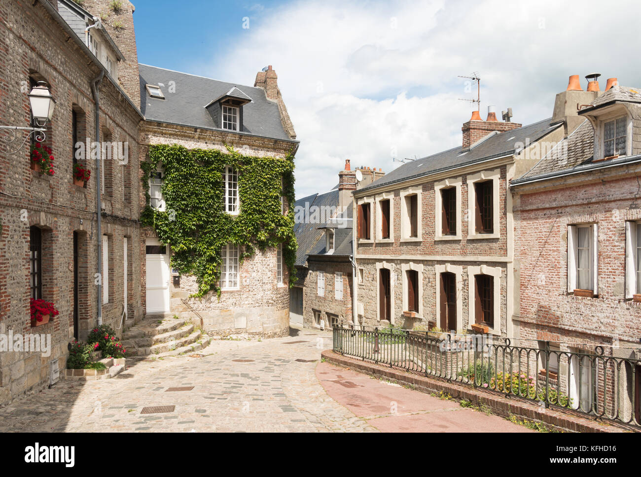 Houses within the old town, Saint Valery en Caux, Normandy, France ...