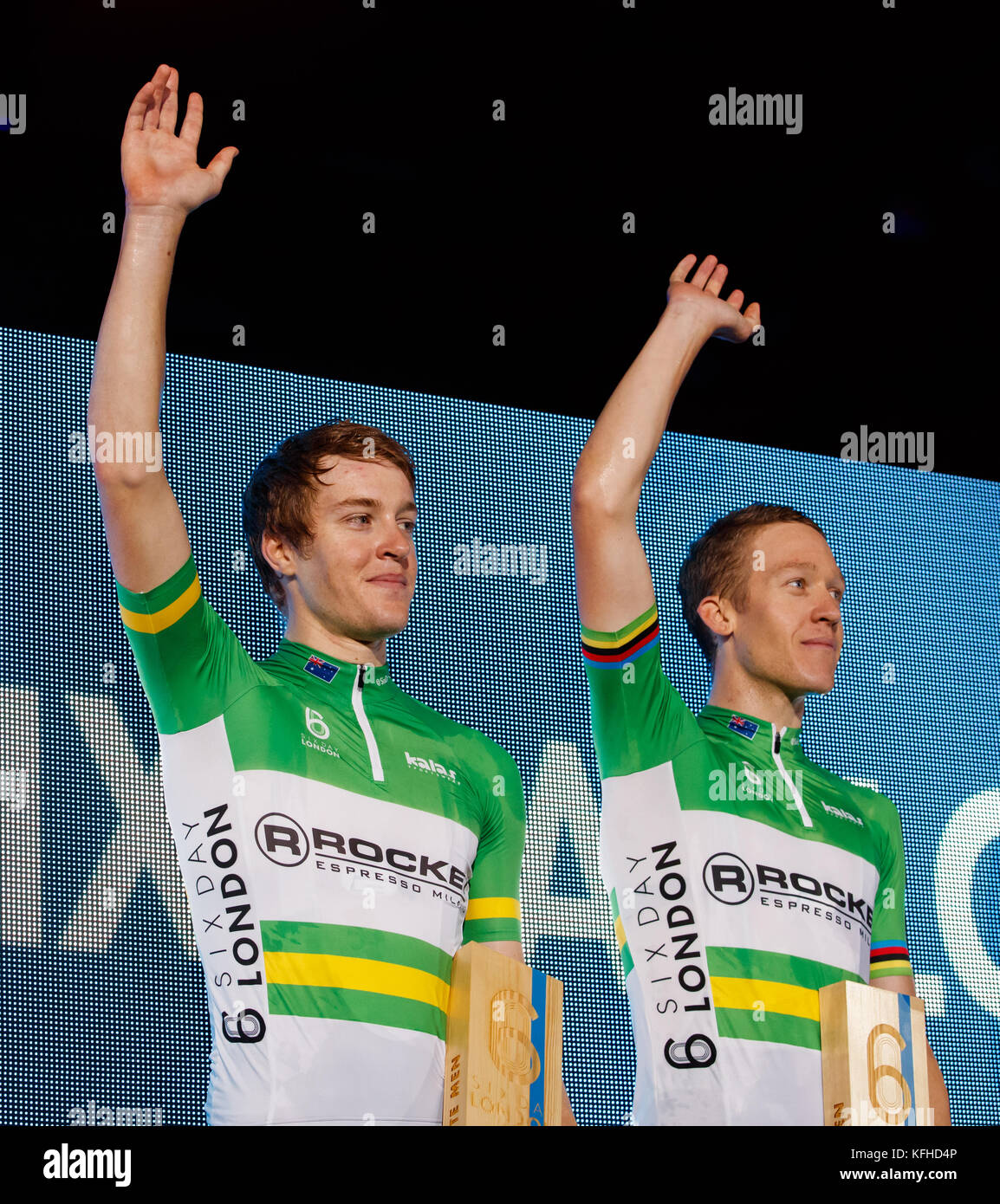 Australia's Callum Scotson (left) and teammate Cameron Meyer celebrate ...