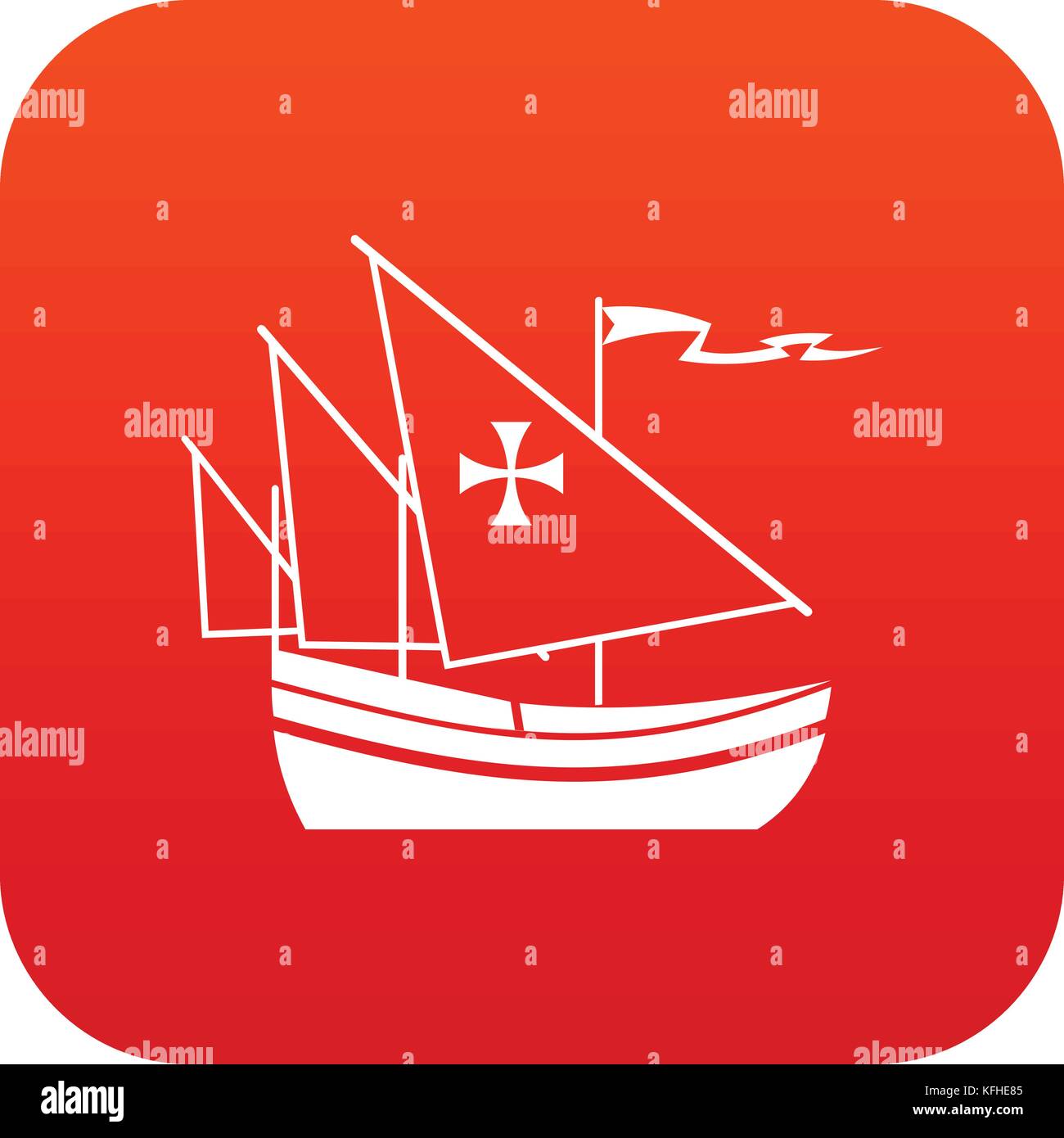 Red white flag ship mast Stock Vector Images - Alamy