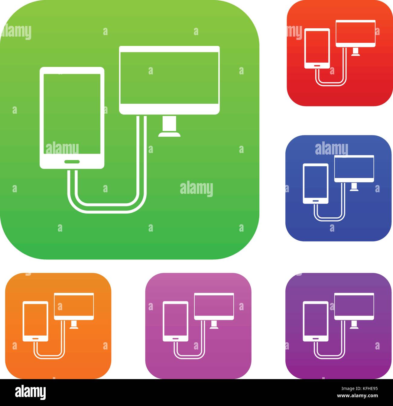 Connection phone set color collection Stock Vector Image & Art - Alamy