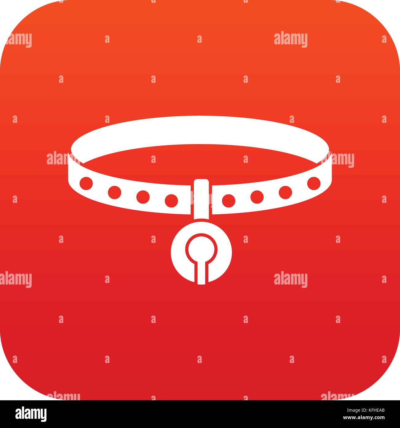 Cat collar icon digital red Stock Vector Image & Art - Alamy