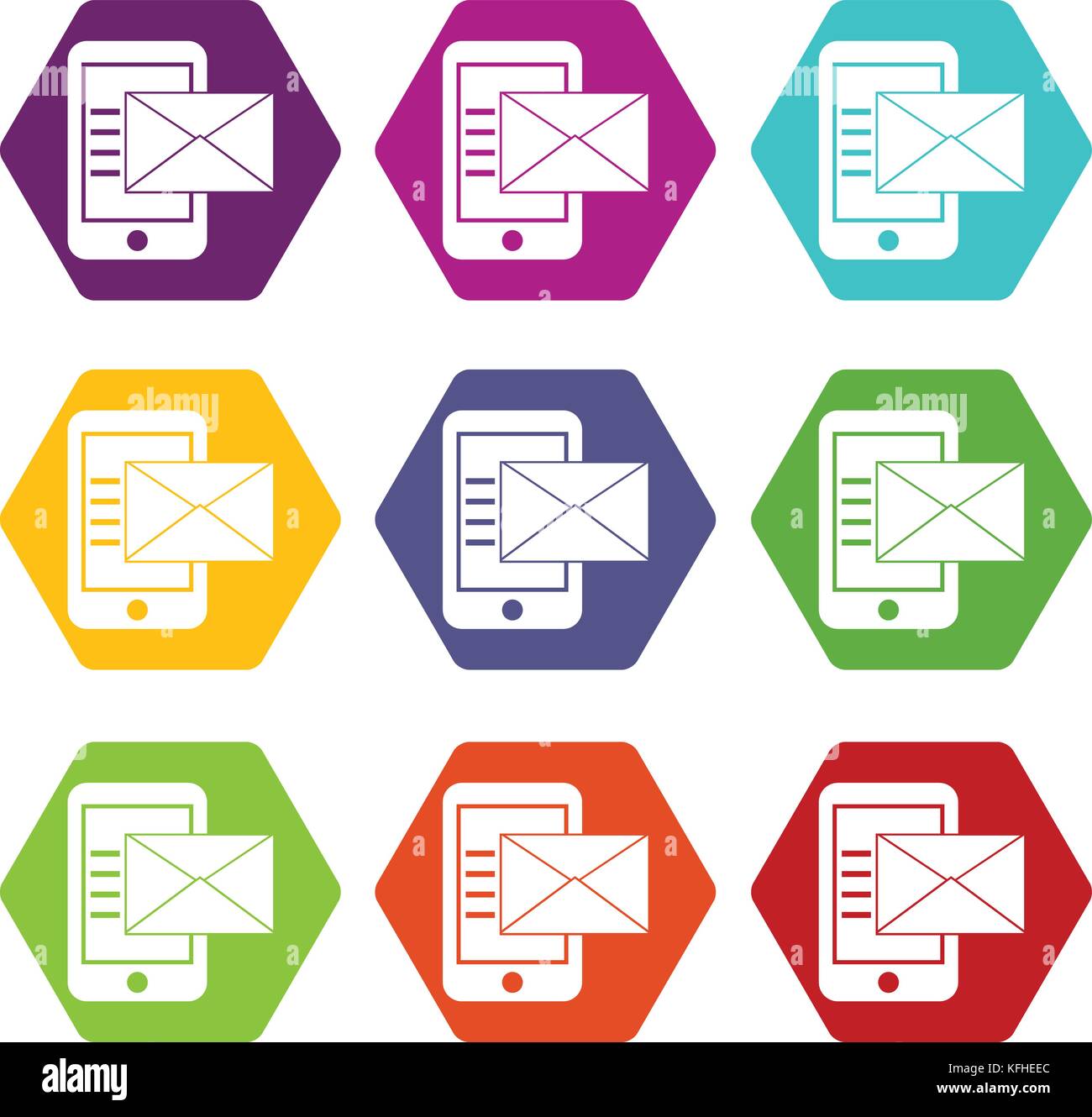 Color background smartphone envelope Stock Vector Images - Alamy