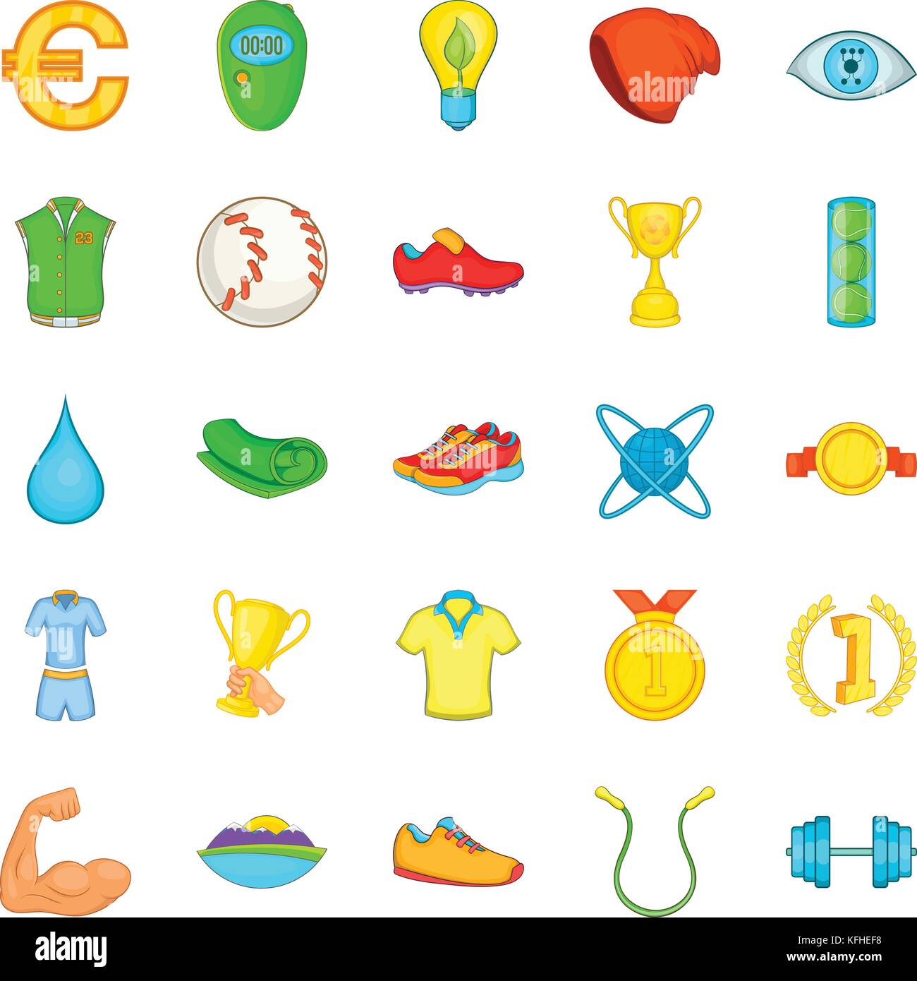 Training plan icons set, cartoon style Stock Vector Image & Art - Alamy