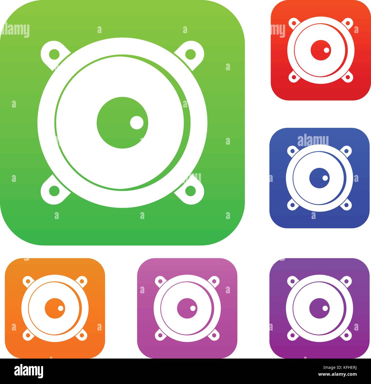 Audio speaker set color collection Stock Vector Image & Art - Alamy