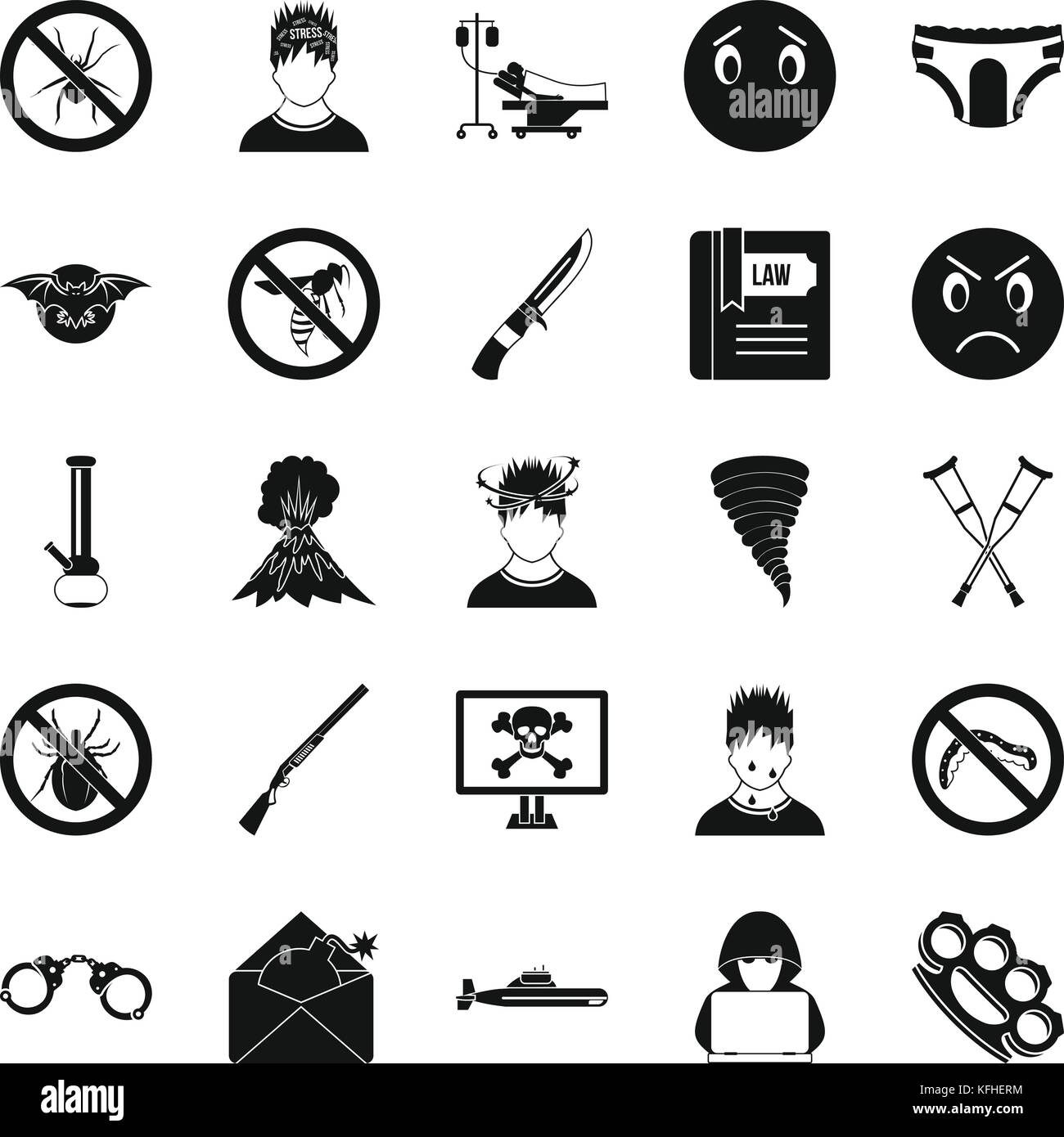 Phobia icons set, simple style Stock Vector Image & Art - Alamy