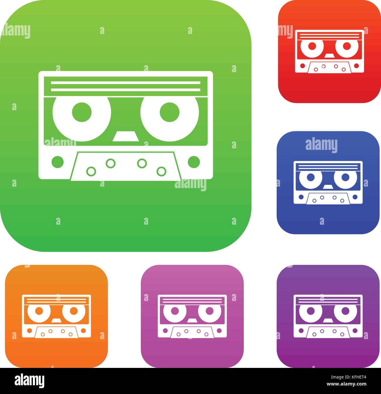 Audio cassette tape set color collection Stock Vector Image & Art - Alamy