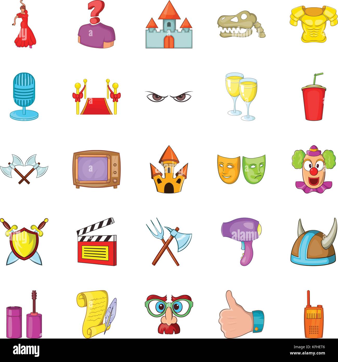 Acting skill icons set, cartoon style Stock Vector Image & Art - Alamy