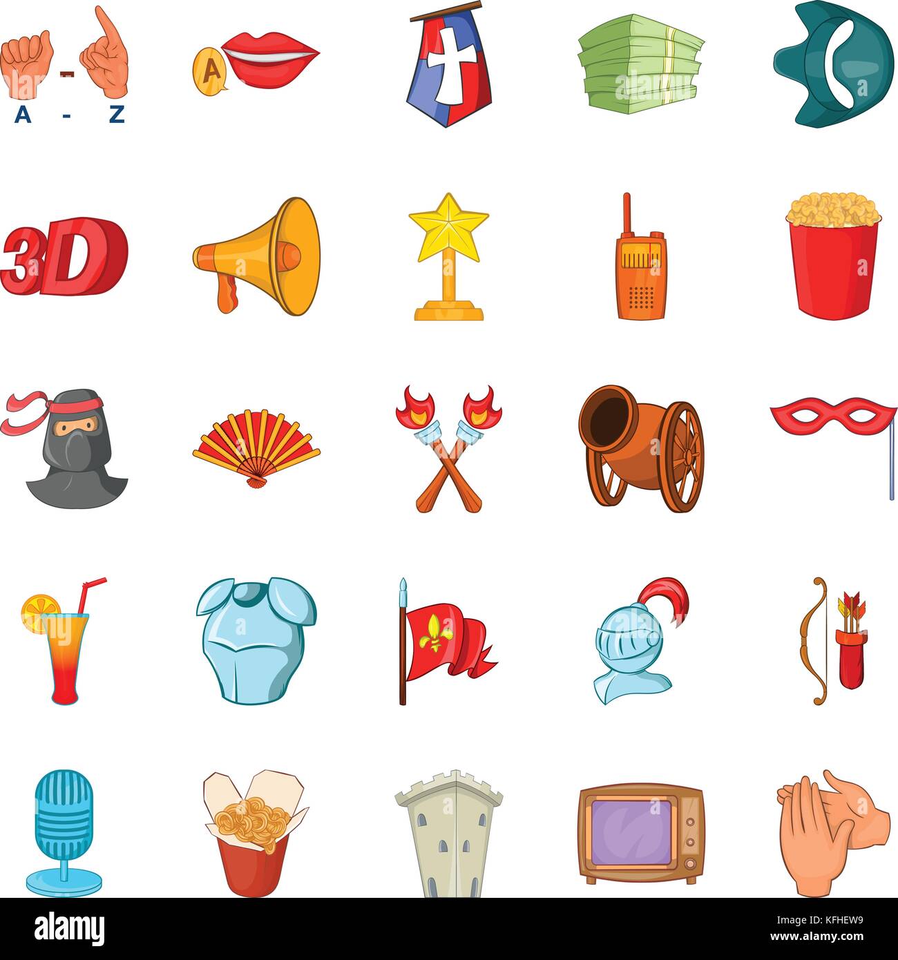 Celebrity icons set, cartoon style Stock Vector Image & Art - Alamy
