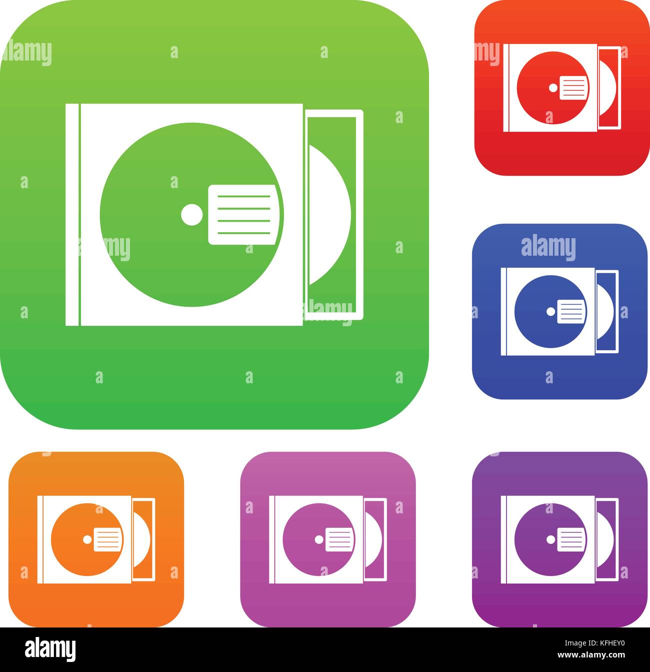CD box with disc set color collection Stock Vector Image & Art - Alamy