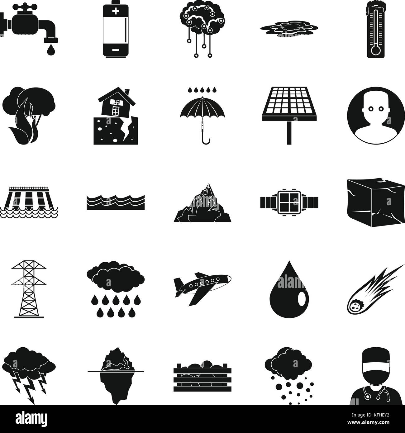 Danger icons set, simple style Stock Vector Image & Art - Alamy