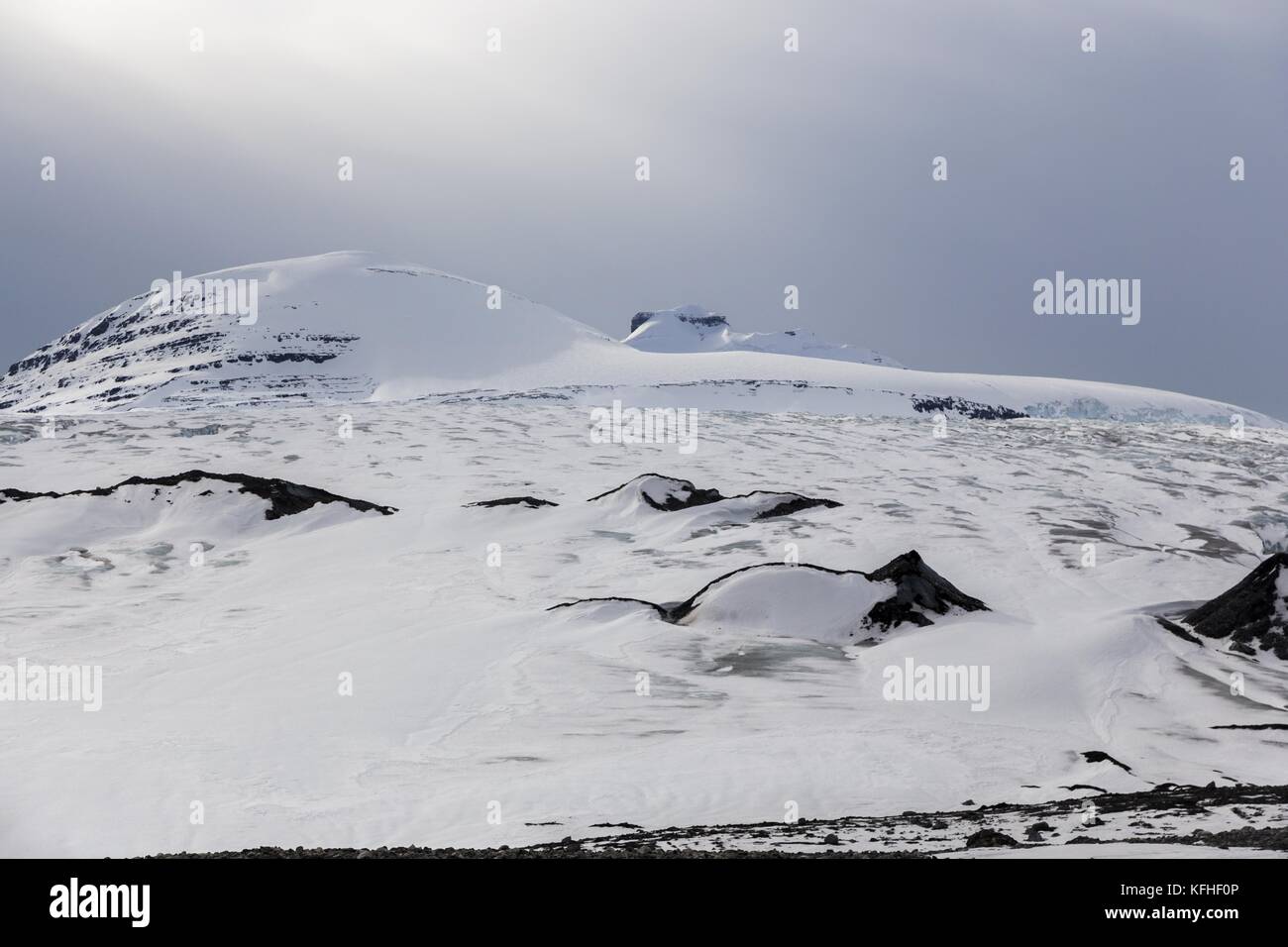 Castleguard Mountain Peak, Melting Saskatchewan Glacier Winter ...