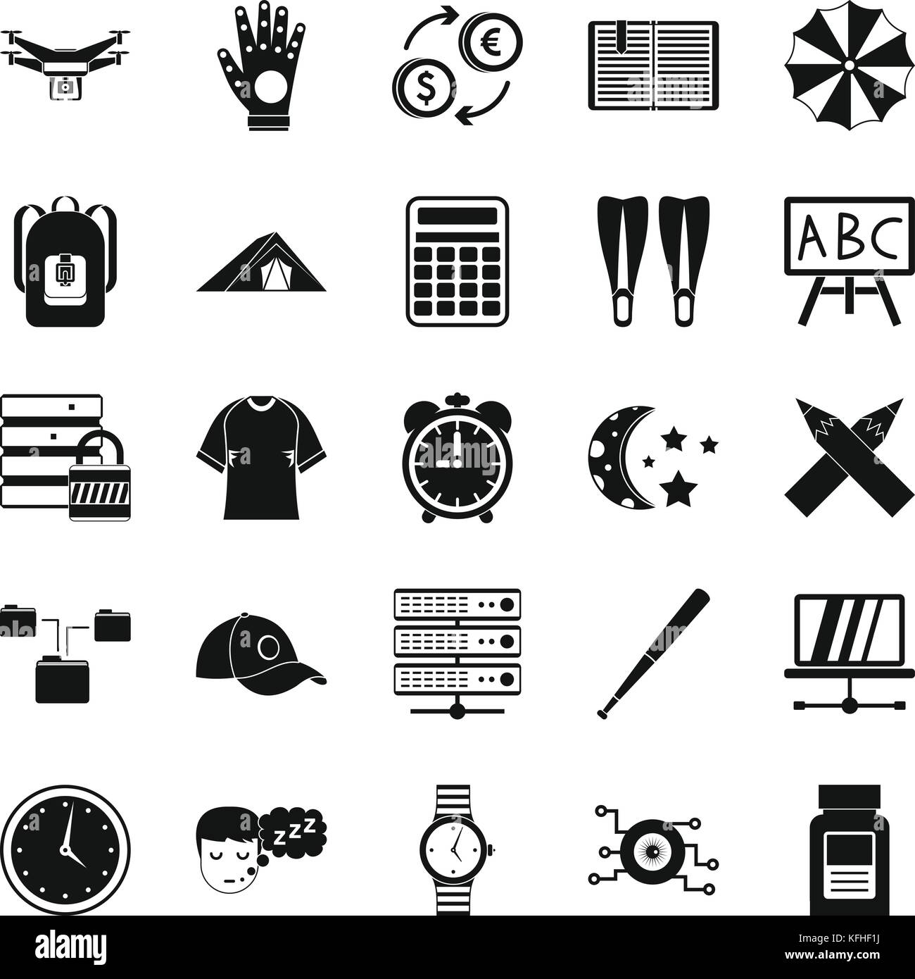 Evening classes icons set, simple style Stock Vector Image & Art - Alamy