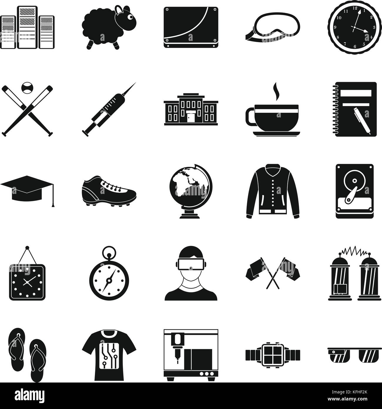 Waste of time icons set, simple style Stock Vector Image & Art - Alamy