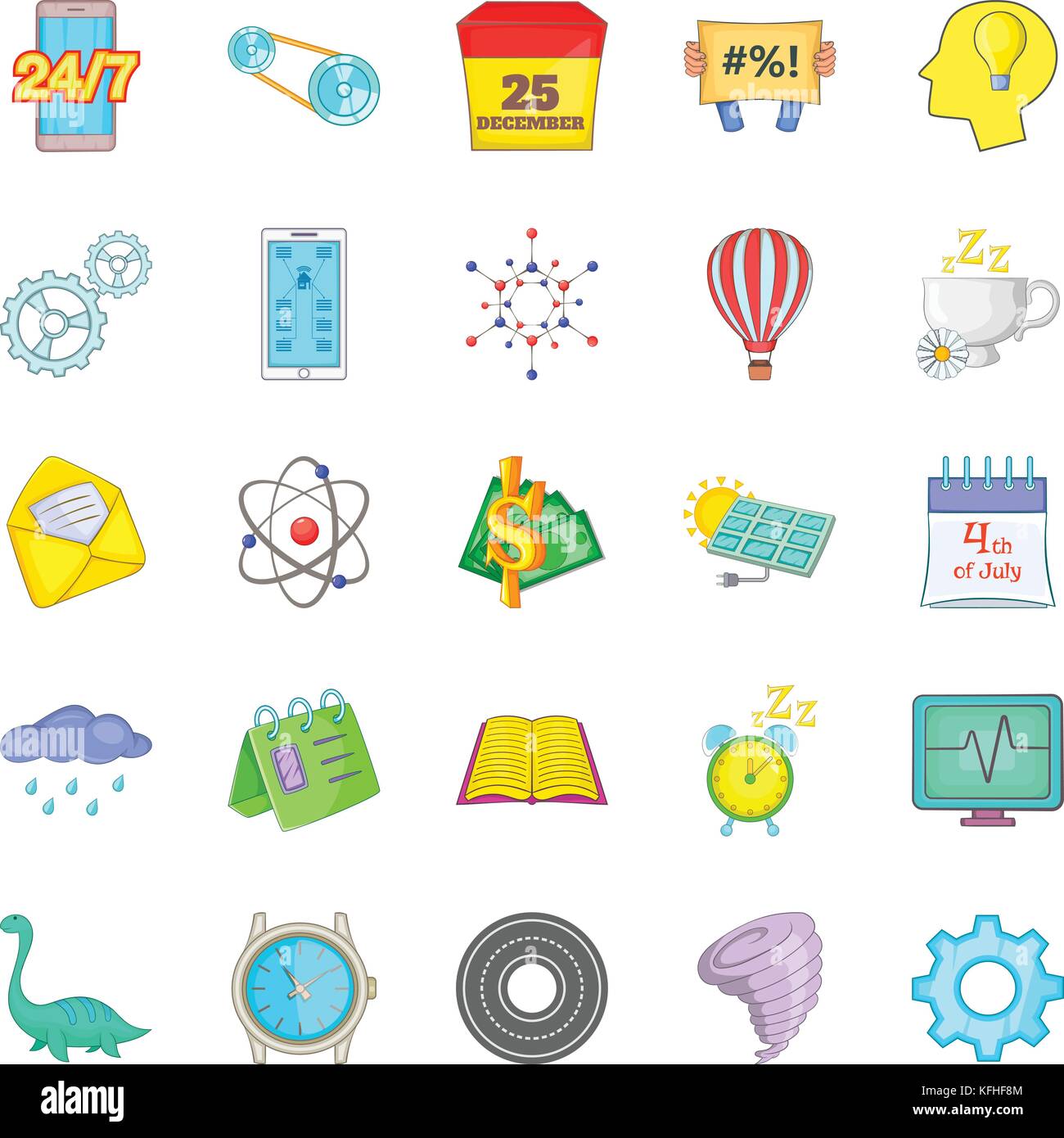Past icons set, cartoon style Stock Vector Image & Art - Alamy