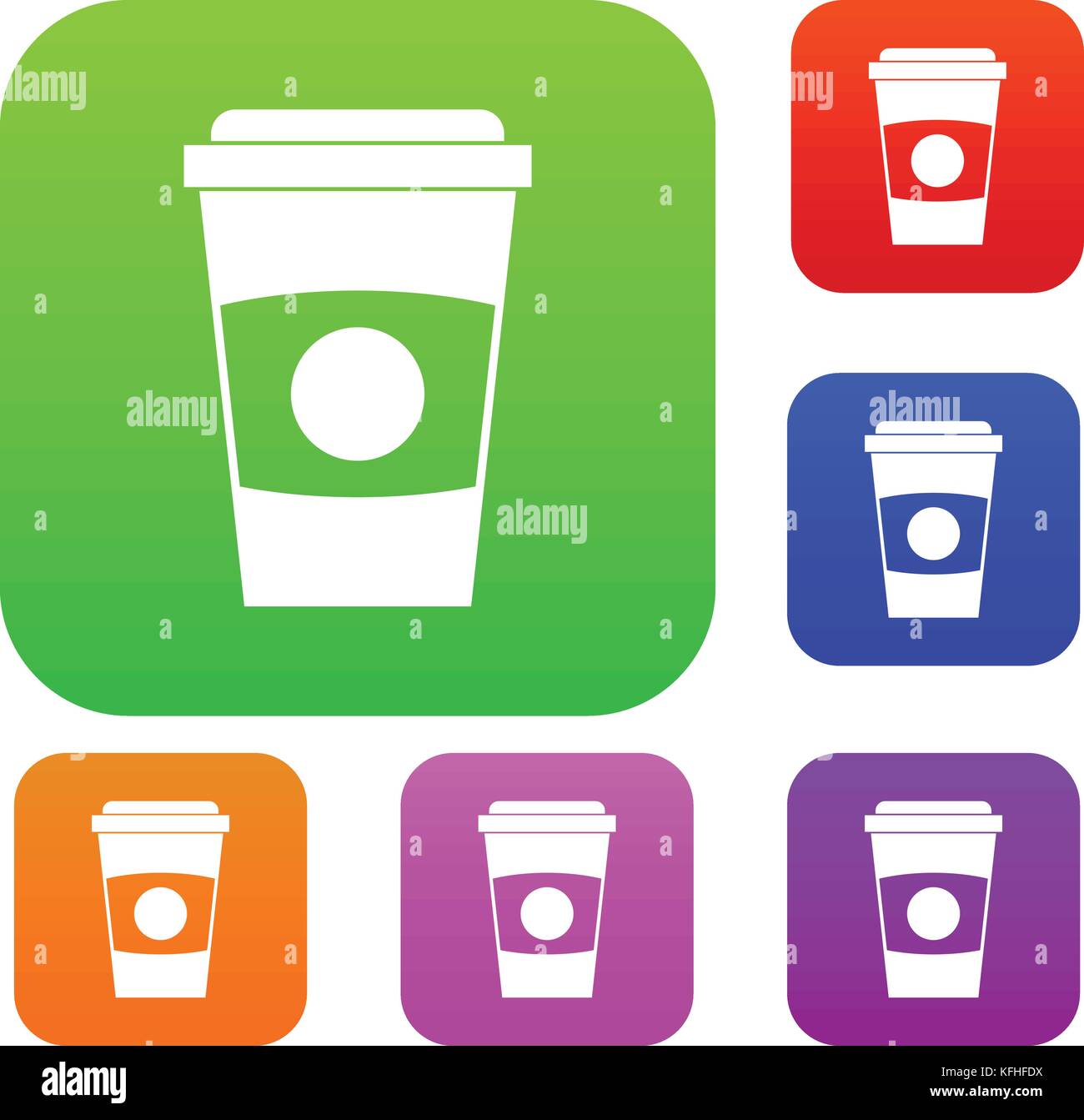 Paper coffee cup set color collection Stock Vector Image & Art - Alamy
