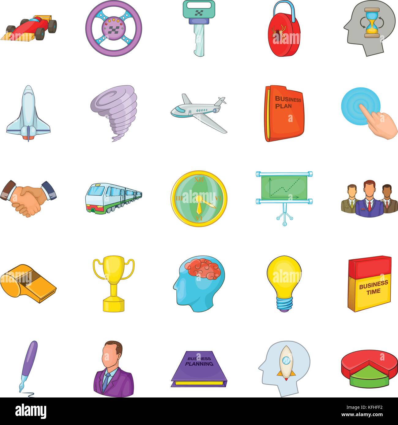 Management icons set, cartoon style Stock Vector Image & Art - Alamy