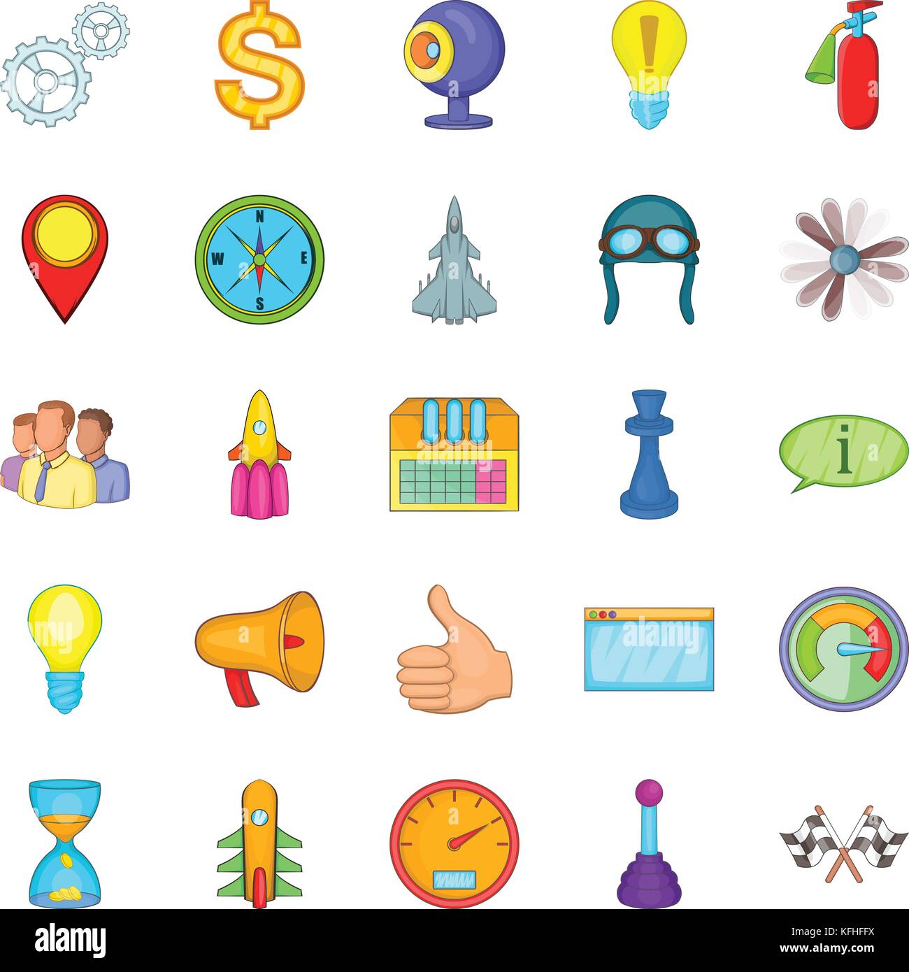 Temporary difficulty icons set, cartoon style Stock Vector Image & Art ...