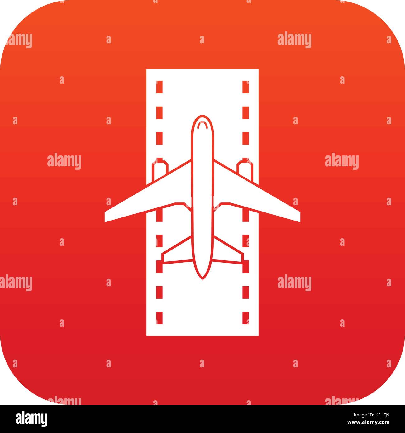 Airplane on the runway icon digital red Stock Vector Image & Art - Alamy