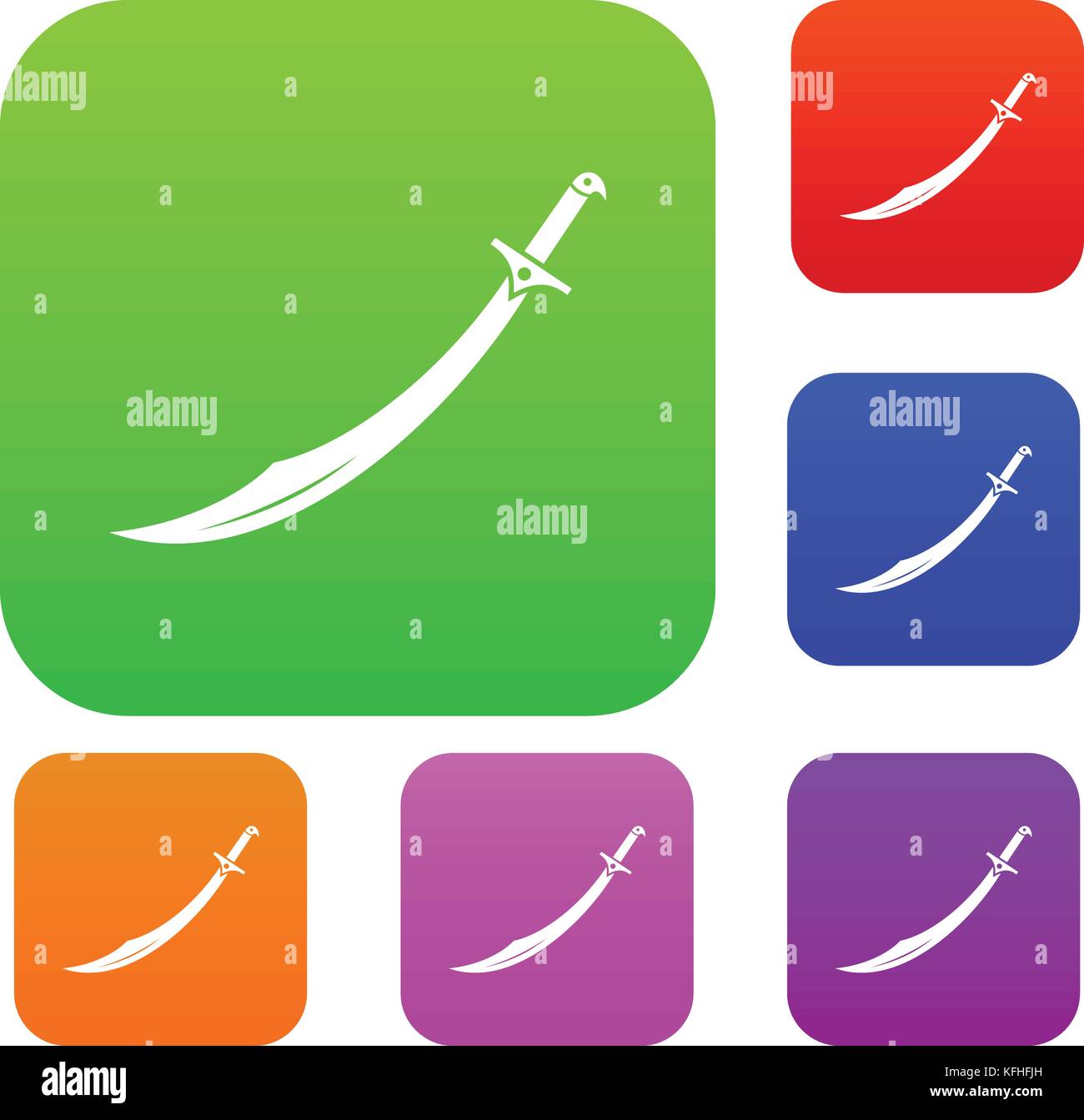 Scimitar sword set color collection Stock Vector Image & Art - Alamy