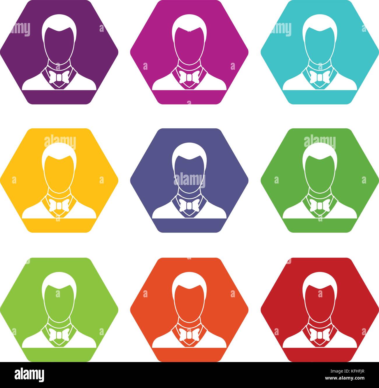Groom icon set color hexahedron Stock Vector Image & Art - Alamy