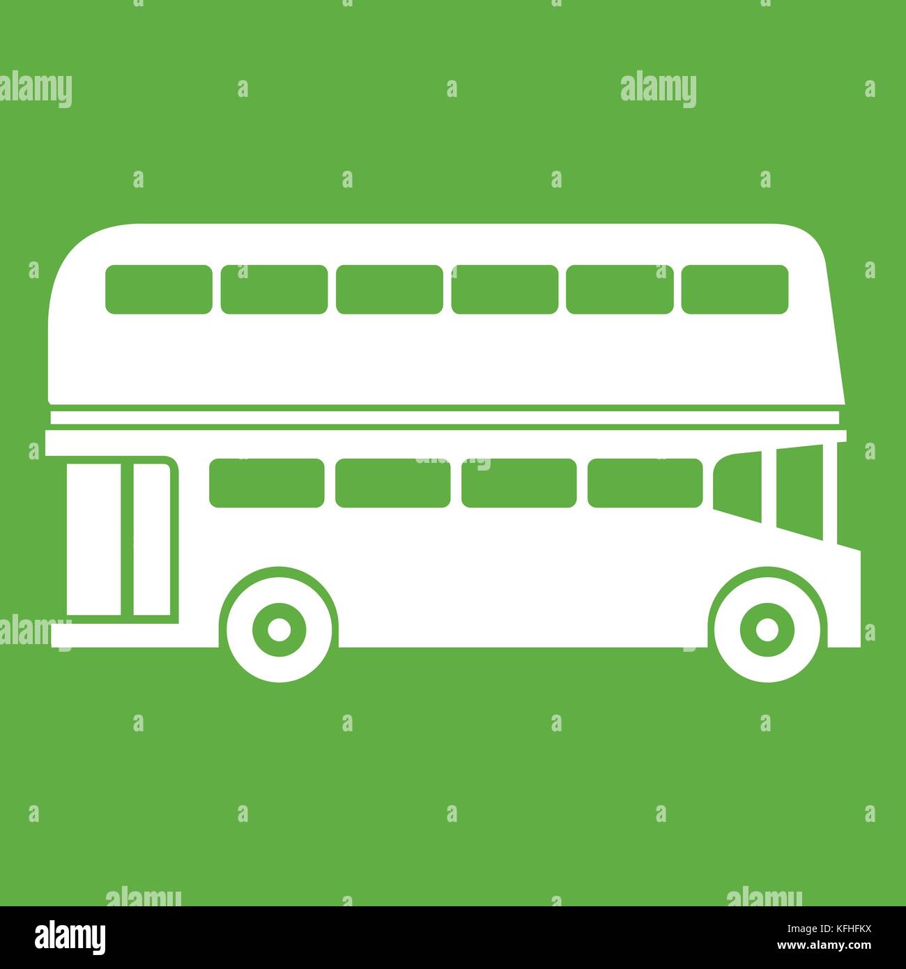 Vintage green double decker bus Stock Vector Images - Alamy