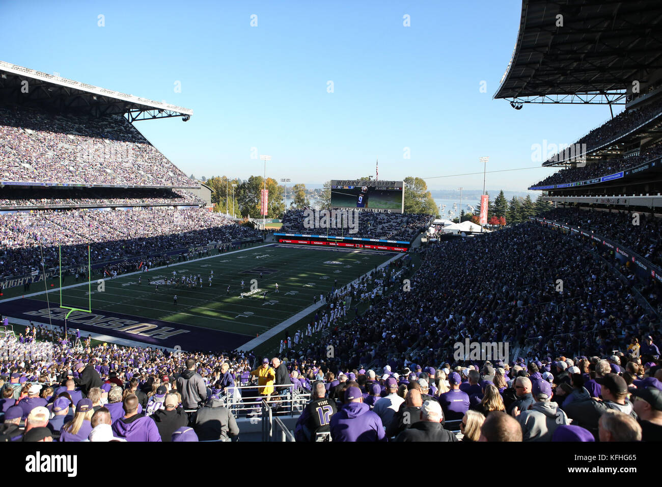 Seattle, WA, USA. 28th Oct, 2017. Huskies Stadium from the North West ...