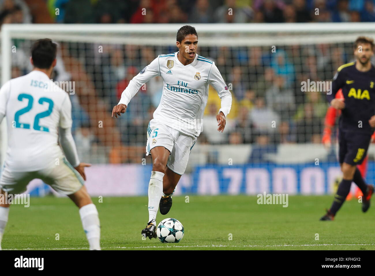 Madrid, Spain. 17th Oct, 2017. Raphael Varane (Real) Football/Soccer ...