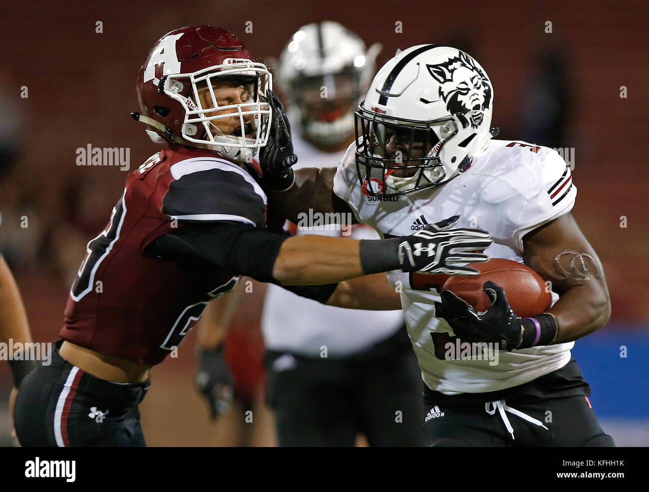 Las Cruces, NM, USA. 28th Oct, 2017. Arkansas State running back Jamal ...