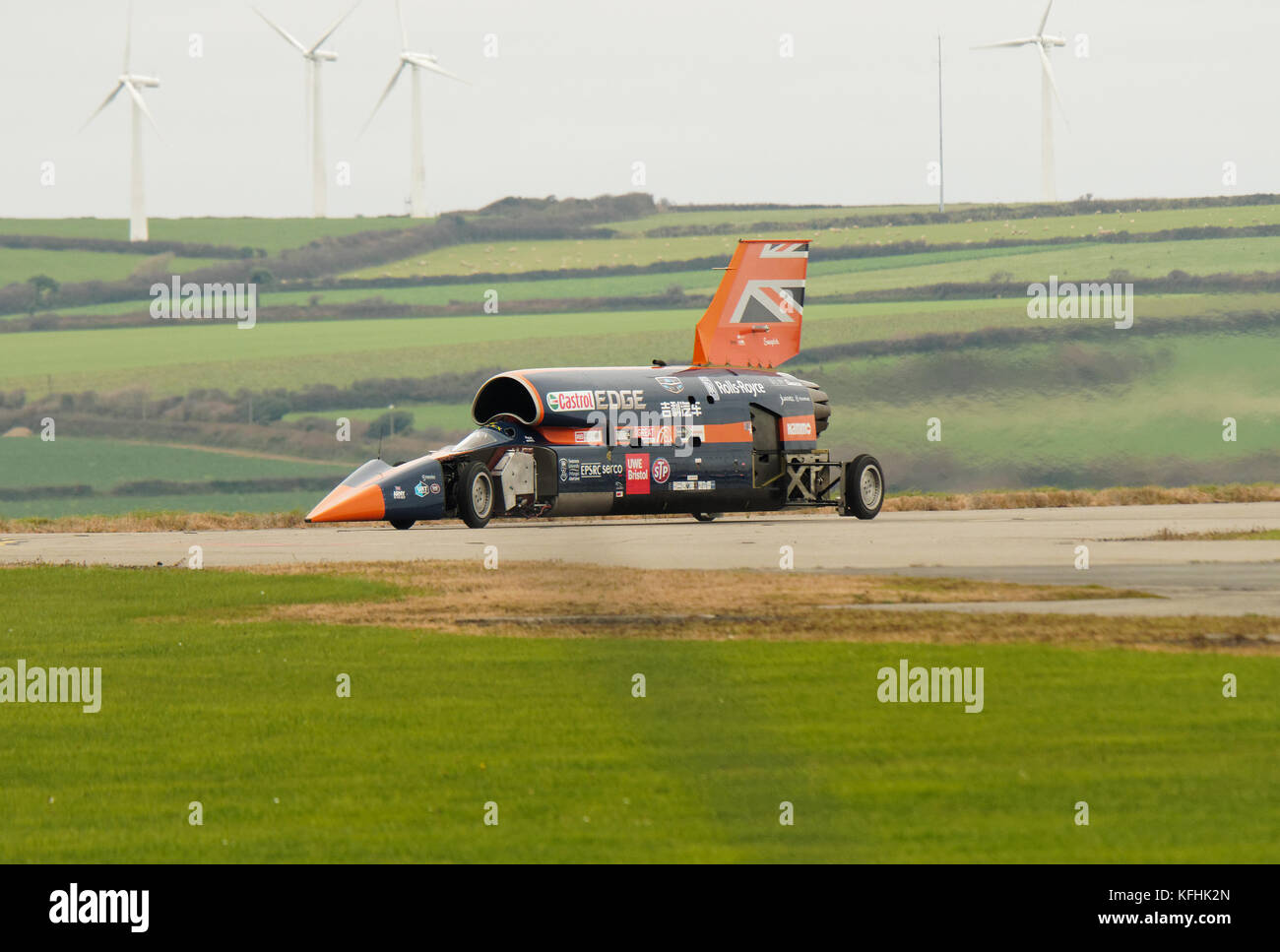 Newquay, Cornwall, UK. 29th October, 2017. Bloodhound SSC world record ...